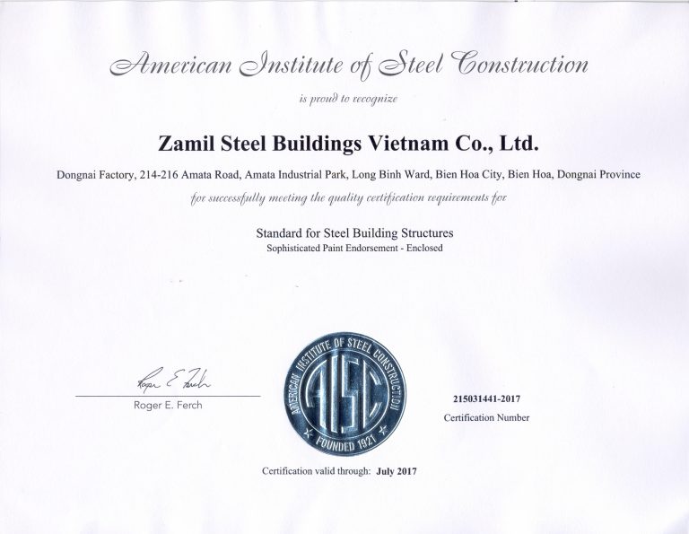 Vietnam - AISC Certification for Dong Nai Factory